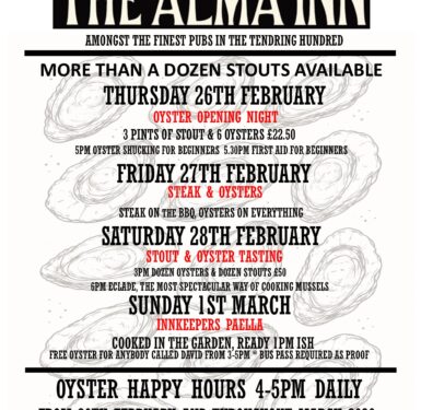 FESTIVAL OF STOUT & OYSTERS – The Alma Inn & Dining Rooms